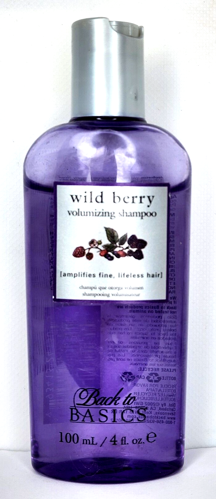 Back to Basics WILD BERRY VOLUMIZING SHAMPOO for Fine Hair 4 oz (130 ...