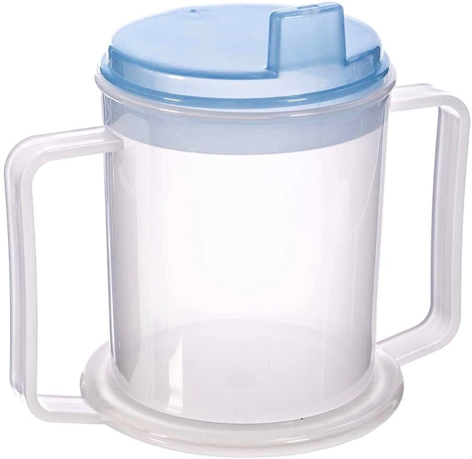 Adult Drinking Cup with 2 Multi-functional lids, 2 handles and Wide ...