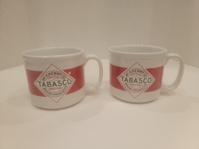 Tabasco Coffee Cups Mugs Mcilhenny Co Advertising Red White Japan Set ...