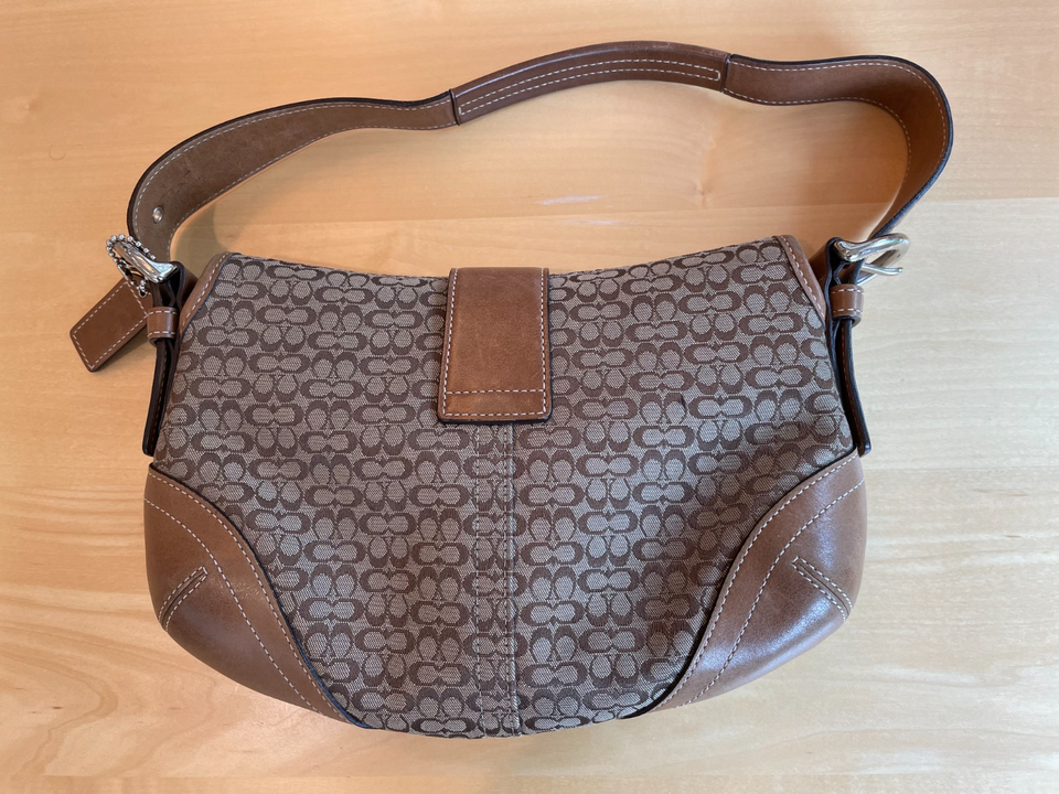 Coach 6818 Vintage Soho British Tan Leather & Signature C Canvas Bag ...