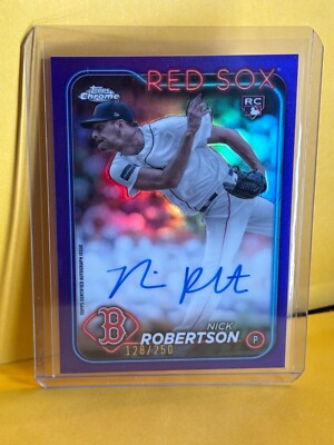 NICK ROBERTSON 2024 TOPPS CHROME PURPLE ROOKIE RED SOX AUTO /250 #RA-NR ...