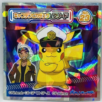 Pokemon Holo Sticker Captain Pikachu & Professor Friede No.23 2023 Made ...
