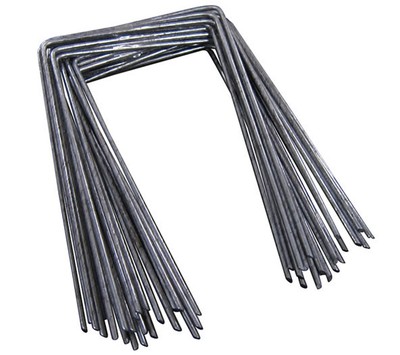 METAL GROUND GARDEN MEMBRANE PINS HEAVY DUTY HOOKS PEGS STAPLES U PINS ...