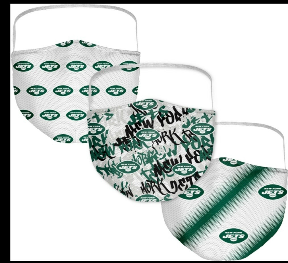 New York Jets 3-Pack Fanatics Face Masks NFL 100% Polyester | eBay