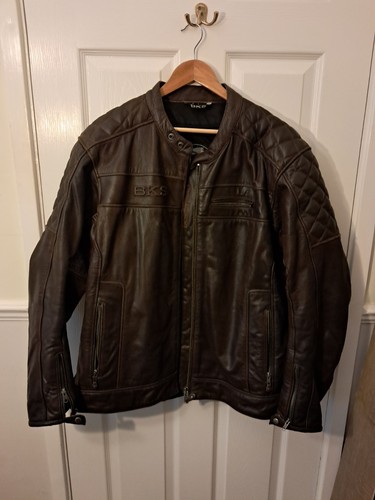 Bks Brown Leather Retro Jacket 52 Chest Excellent Condition Motorcycle ...