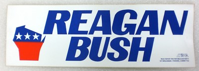 Reagan Bush '84 Republican Presidential Election Bumper Sticker ...