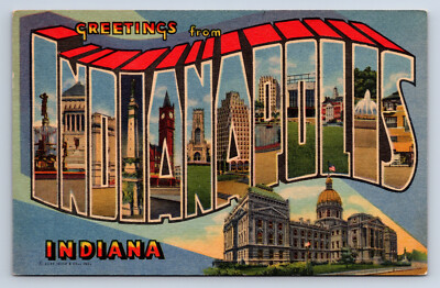 Vintage Postcard Greetings from Indianapolis Indiana Large Letter ...