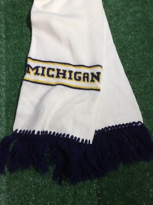 Michigan Wolverines winter scarf U of M white blue 9 NCAA-1 | eBay