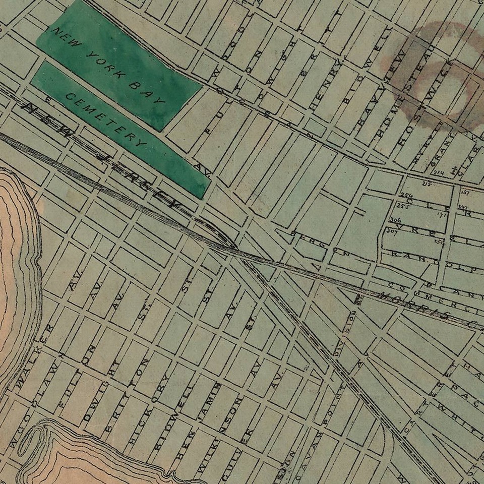Map of New Jersey City & environs, Hudson County, NJ circa 1879 by ...