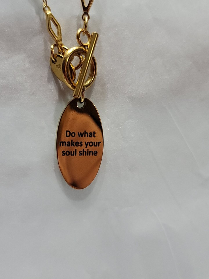 PLUNDER NECKLACE GOLD CHAIN "DO WHAT MAKES YOU SHINE" PENDANT 17" | eBay