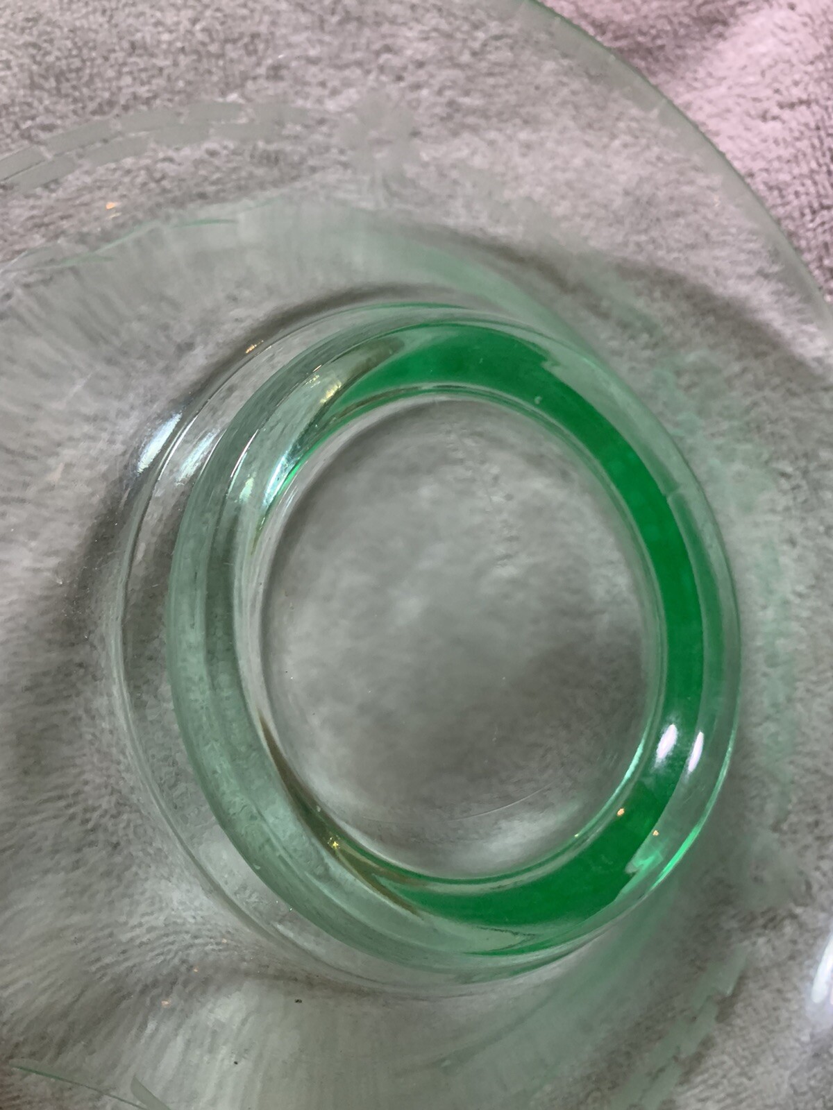 Vintage Green Uranium Depression Glass Rolled Edge Center Console Bowl ...