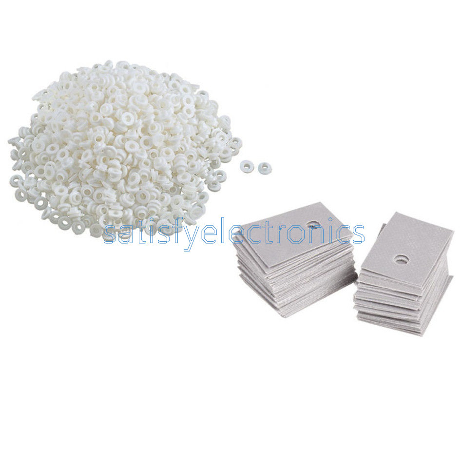 50PCS White Transistor Plastic Washer Insulation Washer + Pads Silicone ...