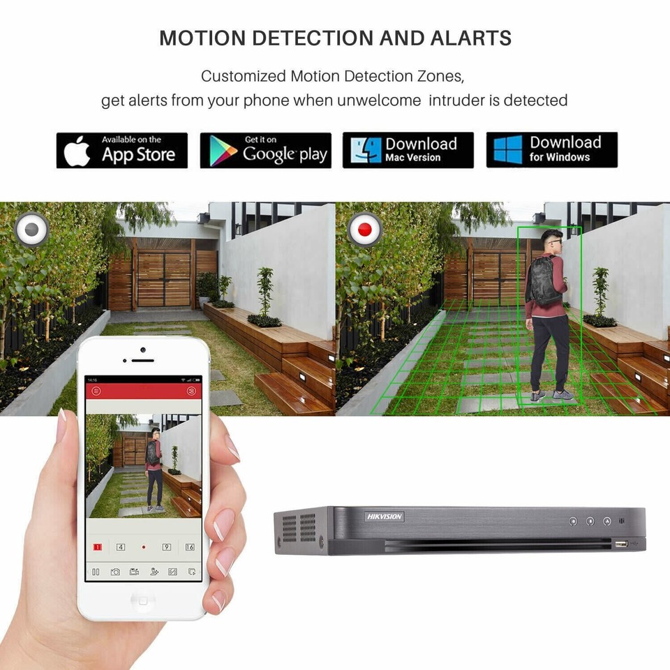 Hikvision COLORVU CCTV Home SYSTEM DVR 4K 8MP 5MP 24/7 CAMERA Audio ...