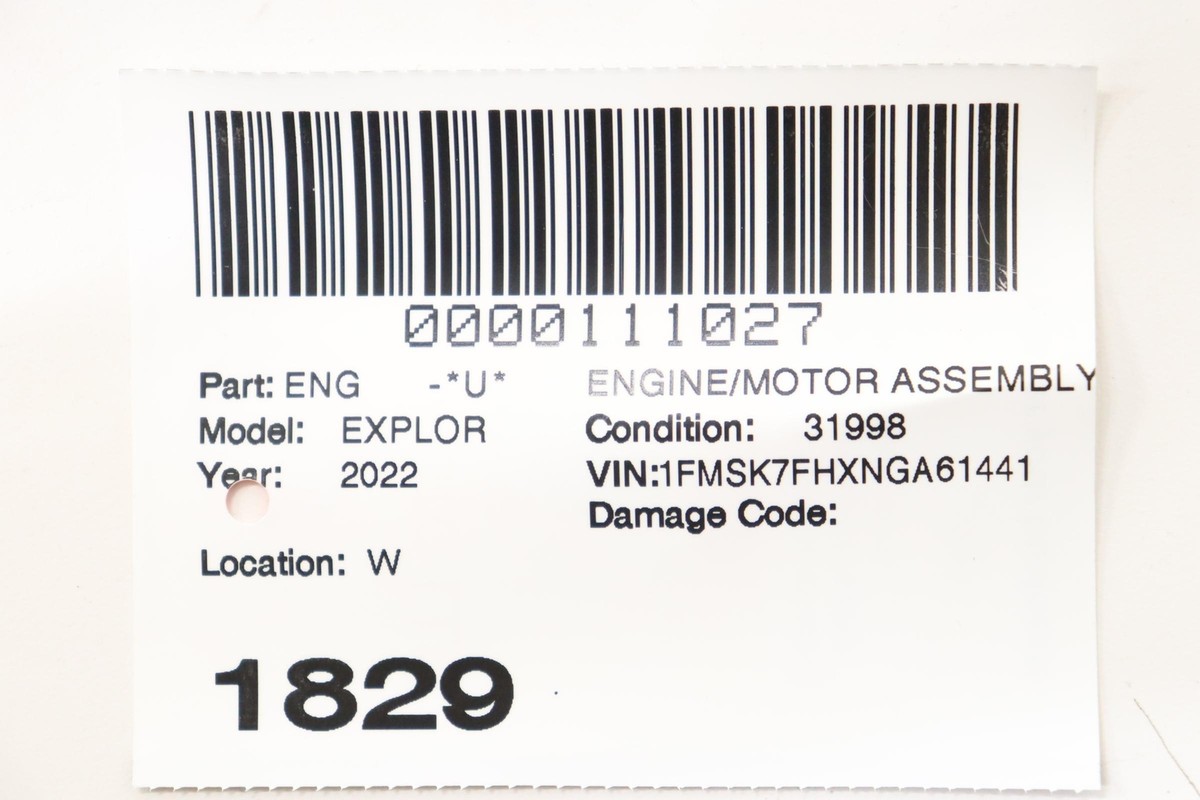 2.3L ENGINE MOTOR VIN H 8TH DIGIT OEM K2GE6059DB FORD 2.3L ENGINE MOTOR VIN H 8TH DIGIT OEM K2GE6059DB FORD