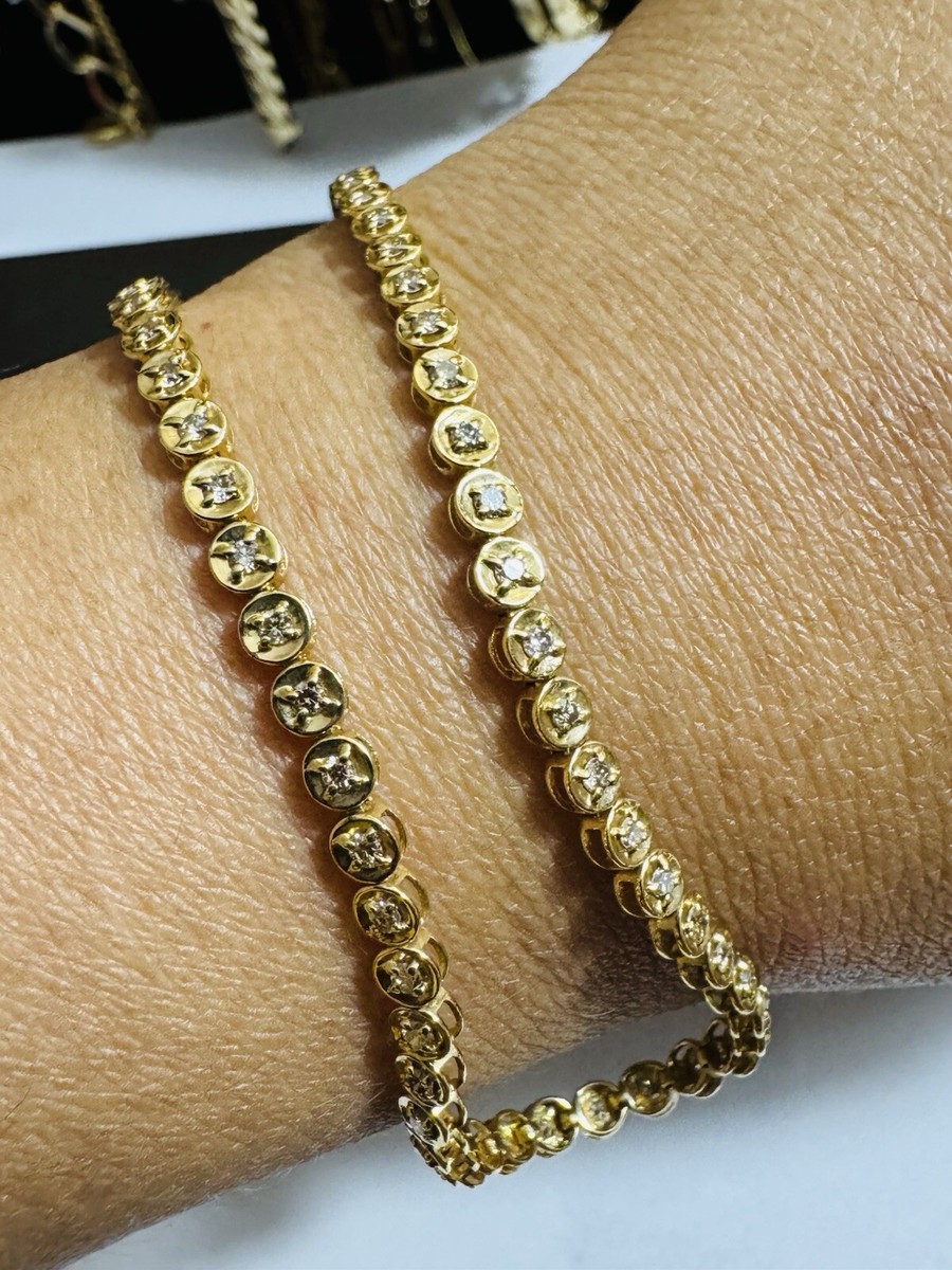 K18 18K Japan Yellow Gold 1Carat Real Diamond Tennis K18 18K Japan Yellow Gold 1Carat Real Diamond Tennis