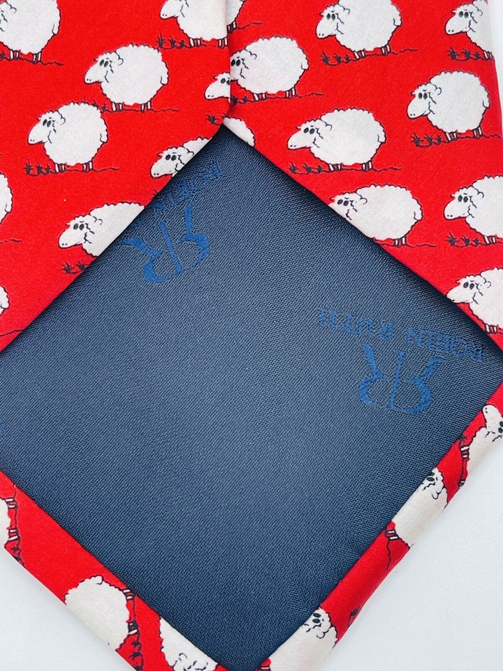 Robin Ruth black sheep Necktie red, white, black sheep Novelty Pre ...