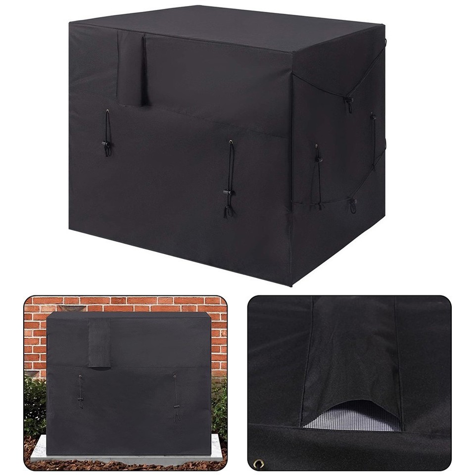 Heavy Duty Pool Heat Pump Cover 210D Waterproof Fabric with Ventilation ...