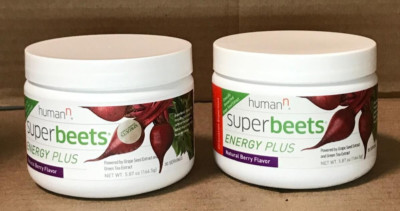 Lot of 2 HumanN SuperBeets Energy Plus Beet Root Powder w/ Grape Seed ...