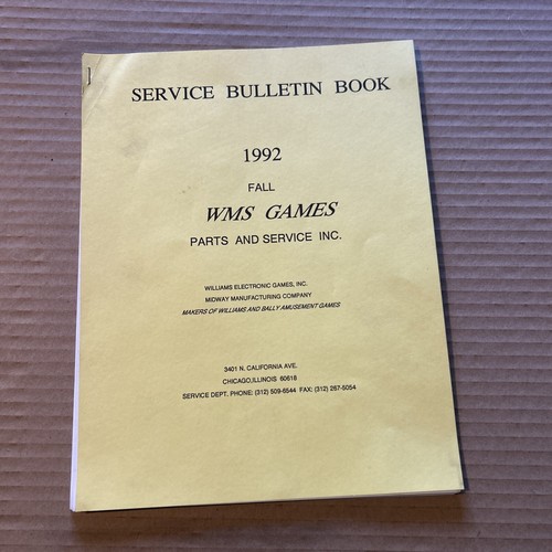 Williams Service 1992 Addams Family Mortal Kombat The Getaway Pinball ...