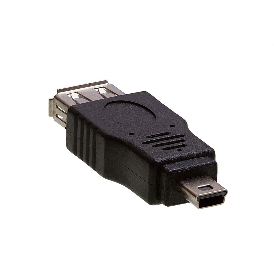 Mini USB to USB Adapter USB 2.0 Type-A to Type-B Connector Converter ...