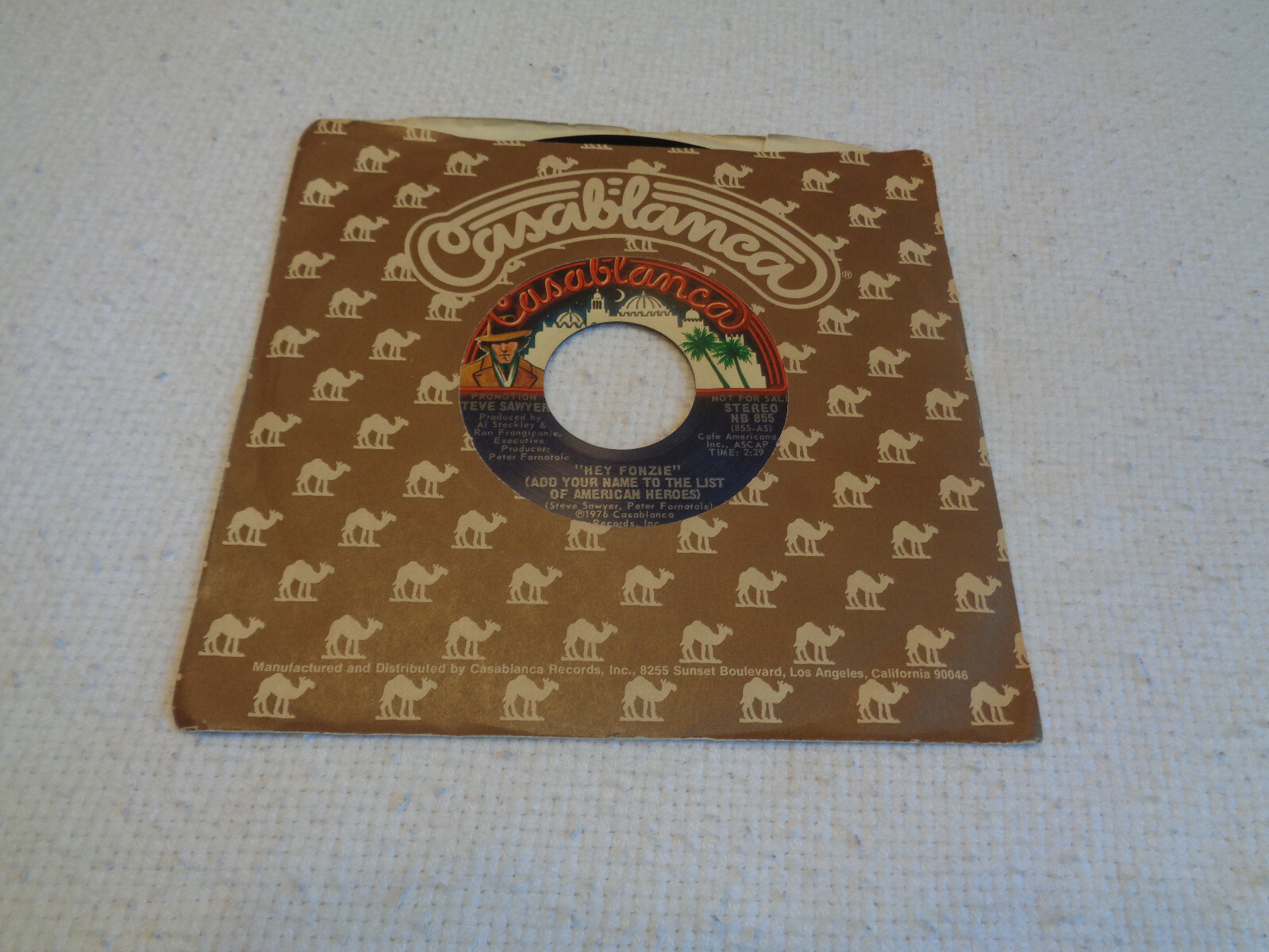 Steve Sawyer - Hey Fonzie - Casablanca 7" Vinyl 45 - Promo - 1976 - NM ...