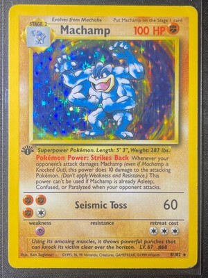 1st Edition Machamp 1999 Vintage Pokemon Base Set Holo 8/102 HP | eBay