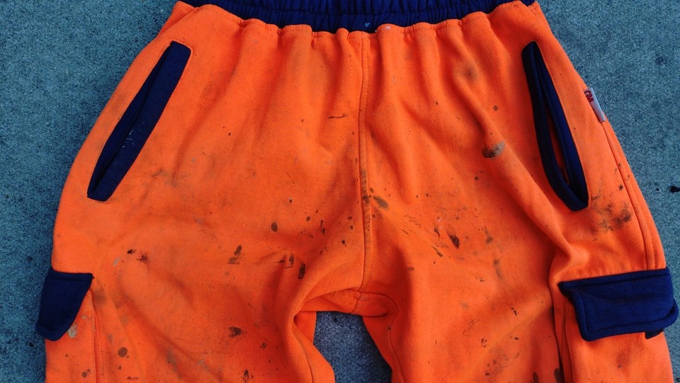 mens Orange & Blue HI VIS work trackie tracksuit bottoms Med 32W 33L ...
