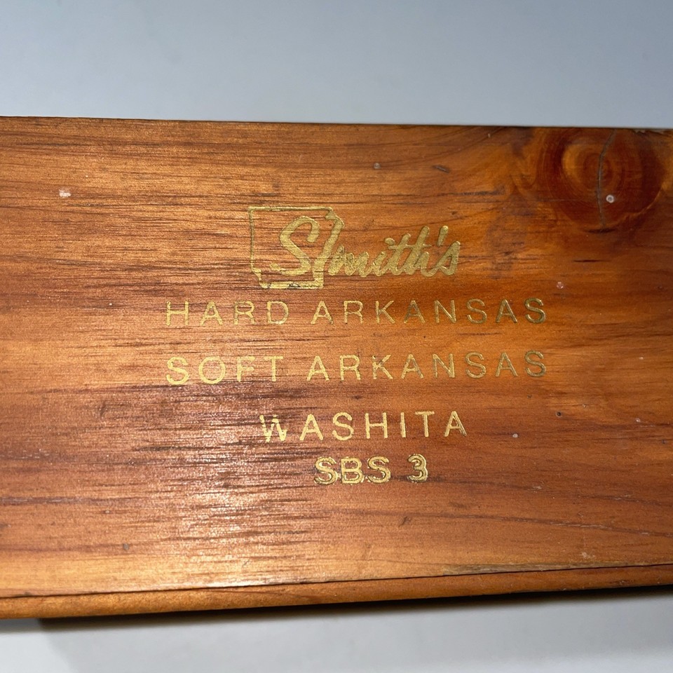 Vtg Smith's Sharpening Stones (3) Hard & Soft Arkansas, Washita SBS 3 ...