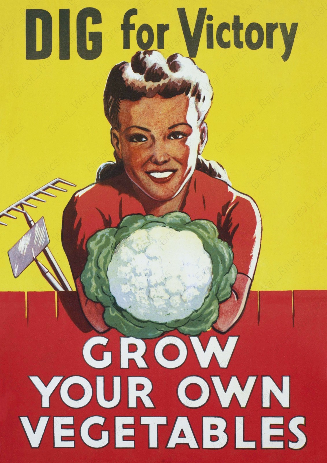 WW2 Food Poster Propaganda - Grow Your Own Vegetables, Homefront ...