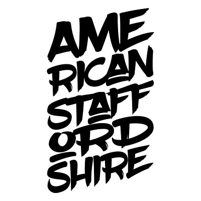 Auto Aufkleber Font AMERICAN STAFFORDSHIRE Schrift Hund SIVIWONDER ...