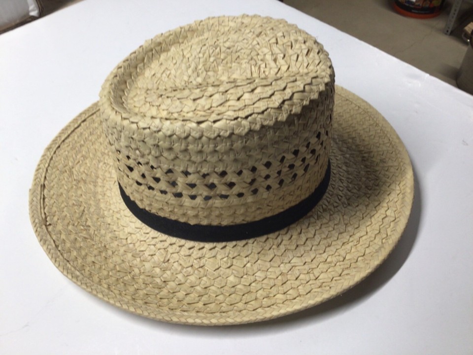 Amish Mennonite Men’s Natural Straw SUNSET Hat Sz 6 7/8 NEW Plain ...