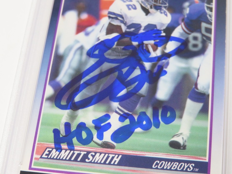 Emmitt Smith HOF Signed Autograph 1990 Score Rookie Card 101T w/insc ...