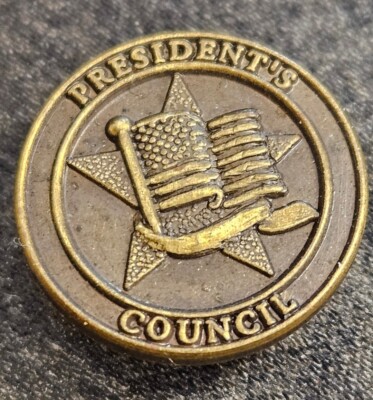 VTG Bronze Toned Lapel Hat Pinback President's Council Pin American ...