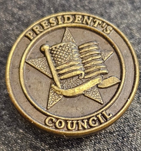 VTG Bronze Toned Lapel Hat Pinback President's Council Pin American ...
