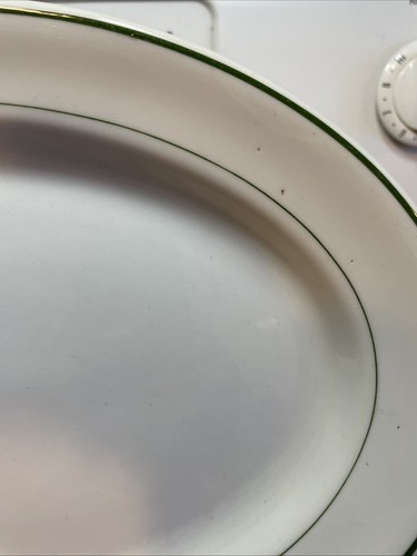 TEPCO Restaurant Ware Platter Oval Green Band Vintage | eBay