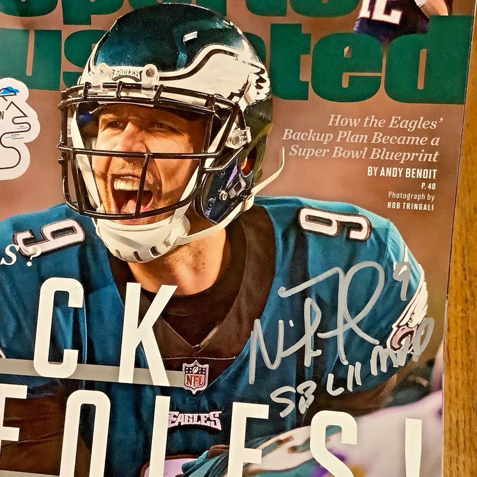 2018 NICK FOLES MVP SIGNED SUPER BOWL 52 FOOTBALL SI PHILA EAGLES BEAT ...