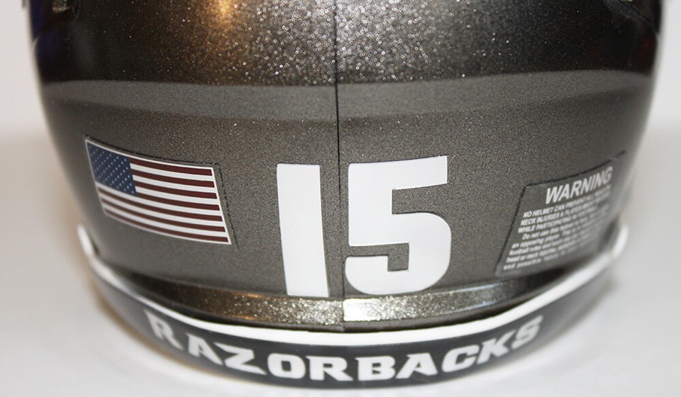 2015 Arkansas Razorbacks Anthracite Custom Riddell Mini Helmet vs ...