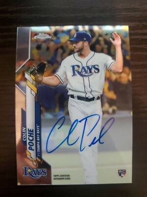 2020 Topps Chrome Colin Poche RC Rookie Autograph #RACPO Tampa Bay Rays ...