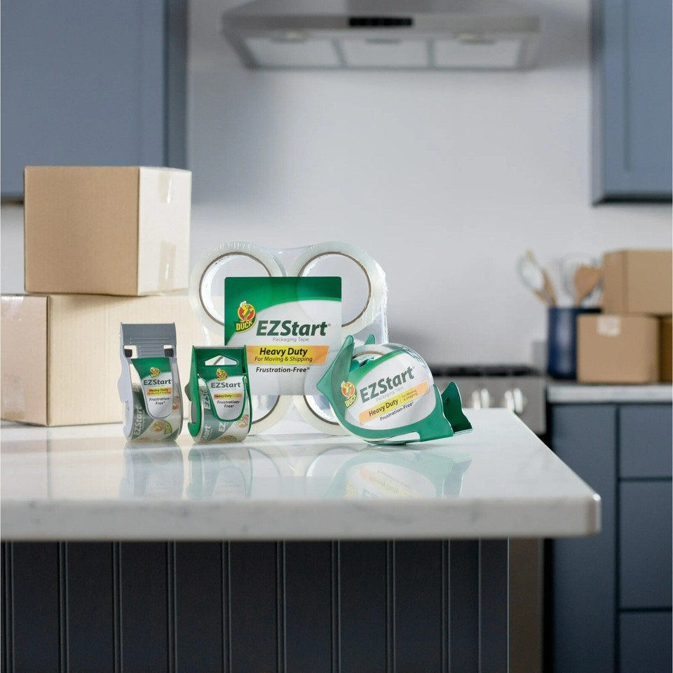 Duck EZ Start Clear Packaging Tape, 1.88 in. x 55 yd., 8 Rolls | eBay
