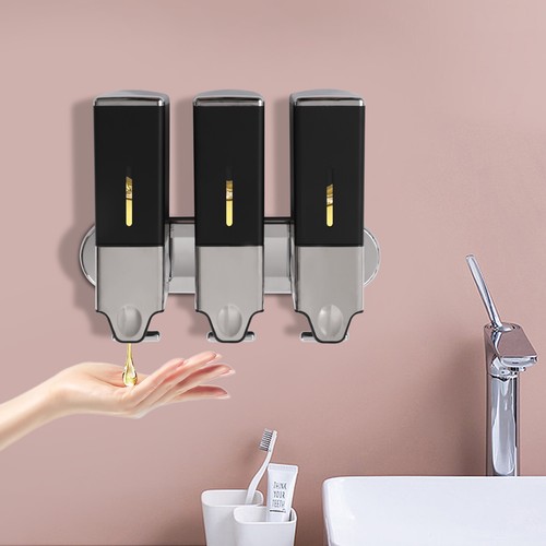 3 in 1 Shampoo&Soap Dispensers Triple Wall Mount Shower Pump Dispenser ...