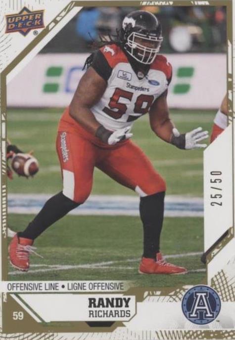 2019 Upper Deck CFL - Randy Richards #159 Gold /50 (RC) for sale online ...