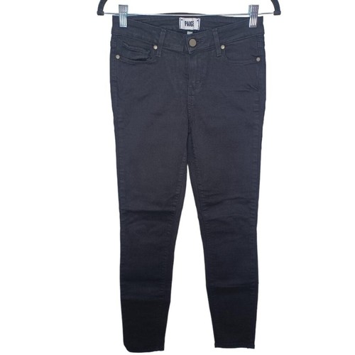 Paige Jeans Women's Size 26 Black Stretch Flat Front Dark Verdugo Ultra ...