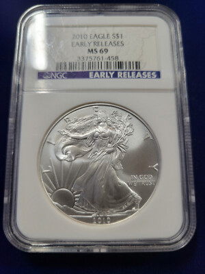 🌟 2010 $1 American Silver Eagle 1 oz .999 Coin NGC MS69 EARLY RELEASES | eBay