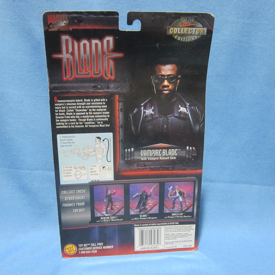 1997 Blade Vampire Blade W/ Vampire Assault Gear Toy Biz Marvel Action ...