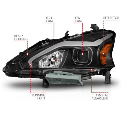 Anzo USA 121569 Projector Headlight Set Fits 13-15 Altima | eBay