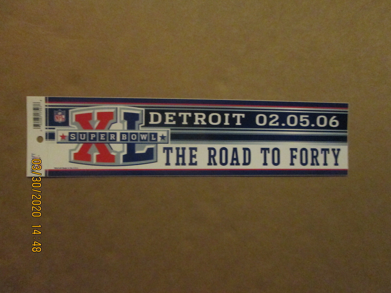 NFL Super Bowl XL Detroit 02.05.06 The Road To Forty Football Bumper ...