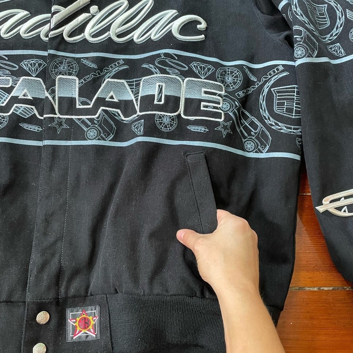Vintage Cadillac Escalade Jeff Hamilton Racing Bomber Jacket Vintage Cadillac Escalade Jeff Hamilton Racing Bomber Jacket