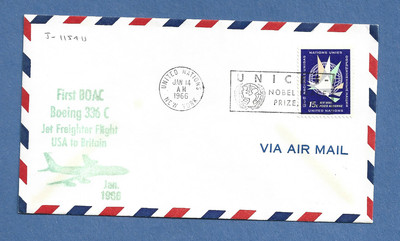 FIRST FLIGHT BOAC BOEING 336C NEW YORK TO PRITAIN JAN 14,1966 CORNELIUS ...