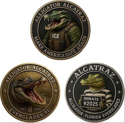 3Pack Alligator Alcatraz Humor Collectible Coin,Novelty Florida ...