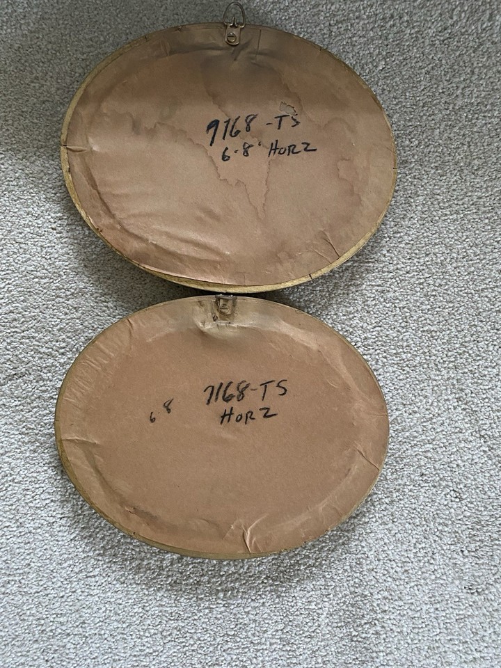 2 Antique Vintage Victorian Style Oval Framed Picture Wall Decor Gilded ...